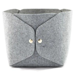 Storage Basket, High Medium Grey Felt Storage Bin, Felt Bin, Basket ...