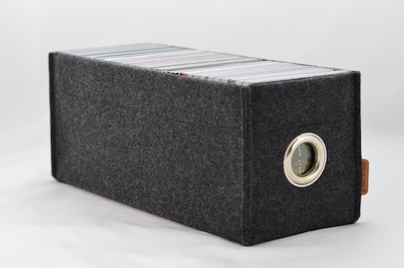 CD Storage Box With Metal Circle Felt Basket Minimalist - Etsy