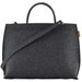 Minimalist Zipper Closure Gray Handbag, Gray Large Felt Bag With ...