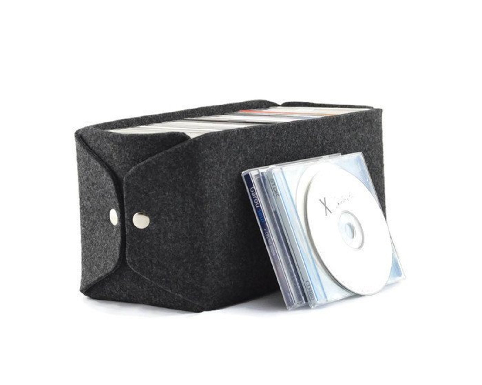 CD Storage Box Minimalist CD Box Felt Storage Box Felt CD - Etsy