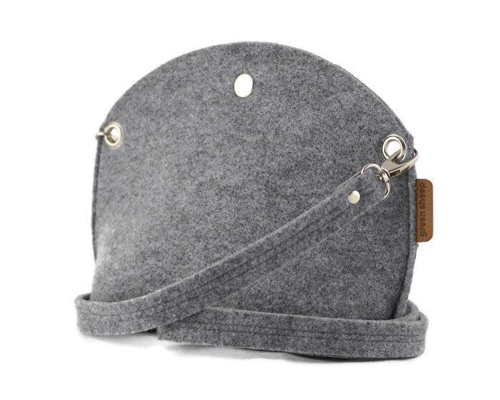 Small Felt Purse Gray Minimalist Crossbody Felt Handbag | Etsy