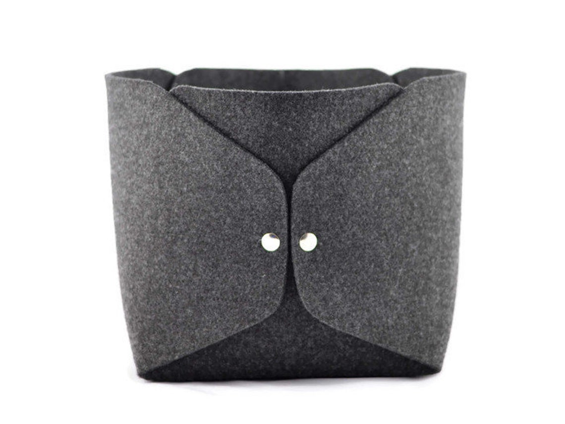 Felt basket storage box felt storage bin scandinavian | Etsy
