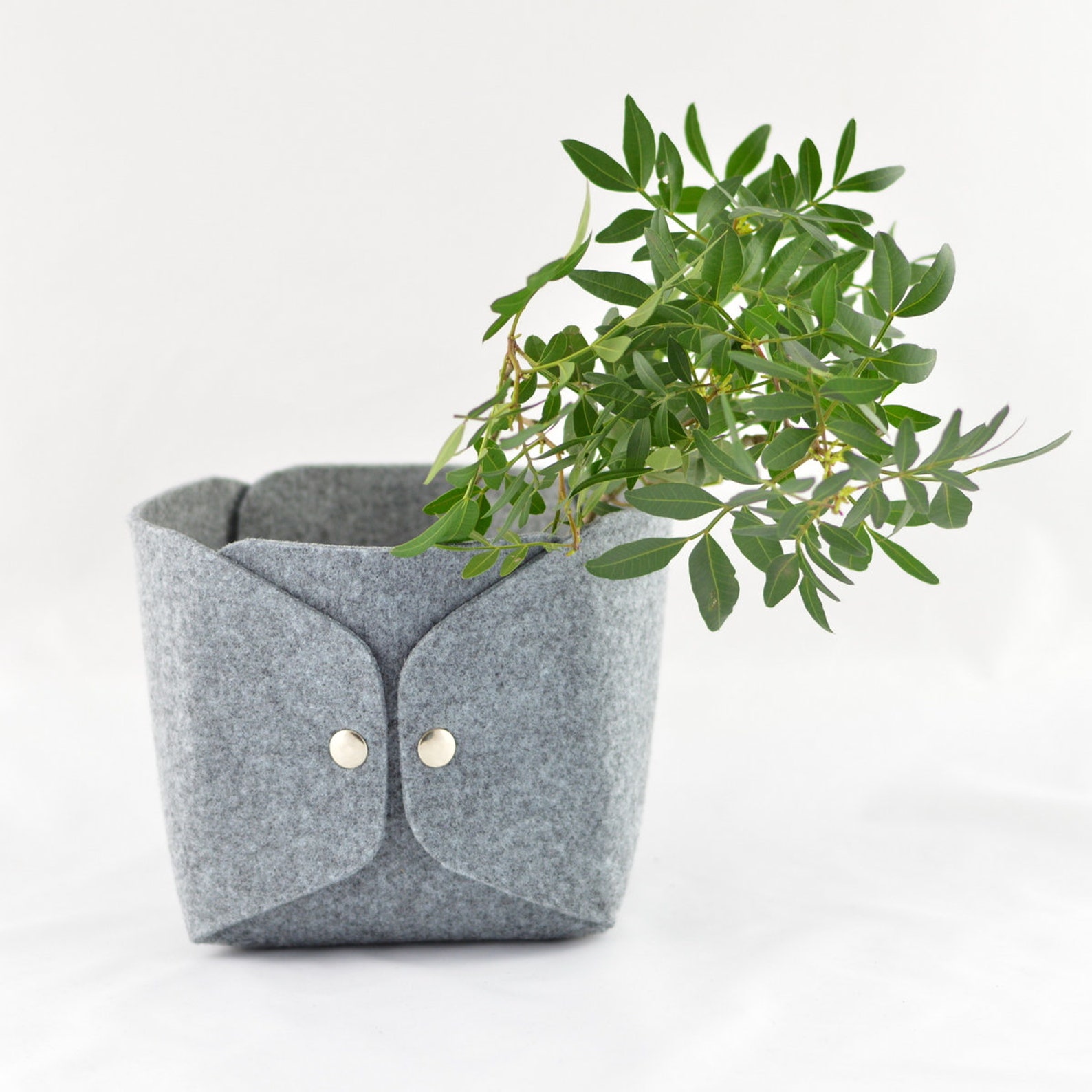 Nordic Style Felt Storage Box, Small Charcoal Felt Basket, Bathroom ...