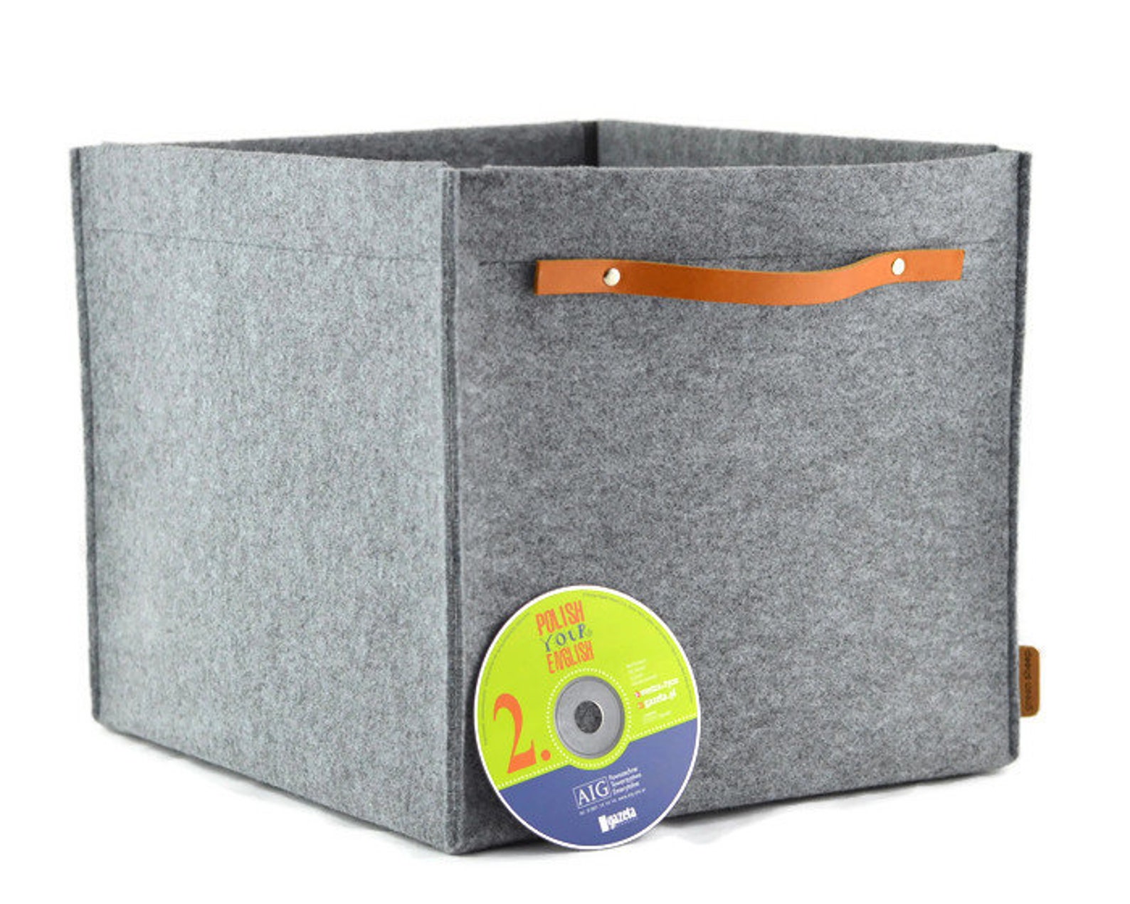 Felt Storage Box With Leather Handle Fits to Ikea Kallax - Etsy