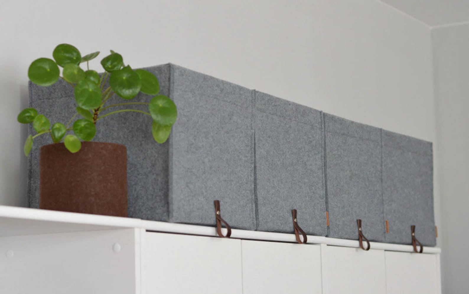 Wardrobe Storage Box, Top Shelf Felt Storage Baskets With Cover, Home ...