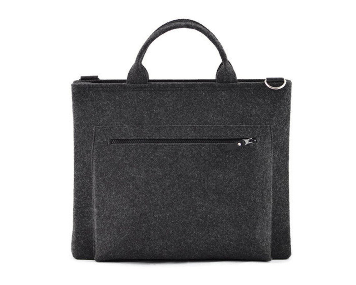 Laptop Felt Bag Minimalist Laptop Bag Messenger Charcoal - Etsy