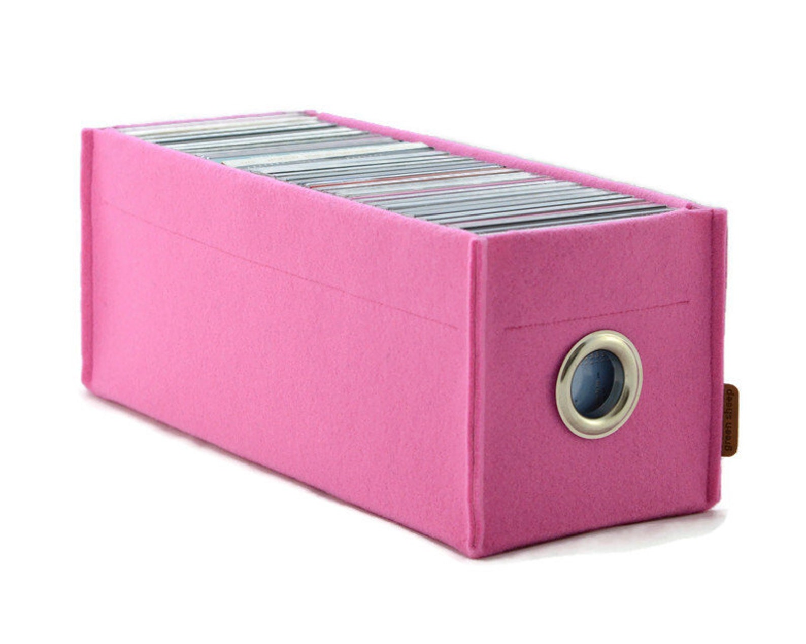 CD Storage Box With Metal Circle, Color Felt Basket, Minimalist ...