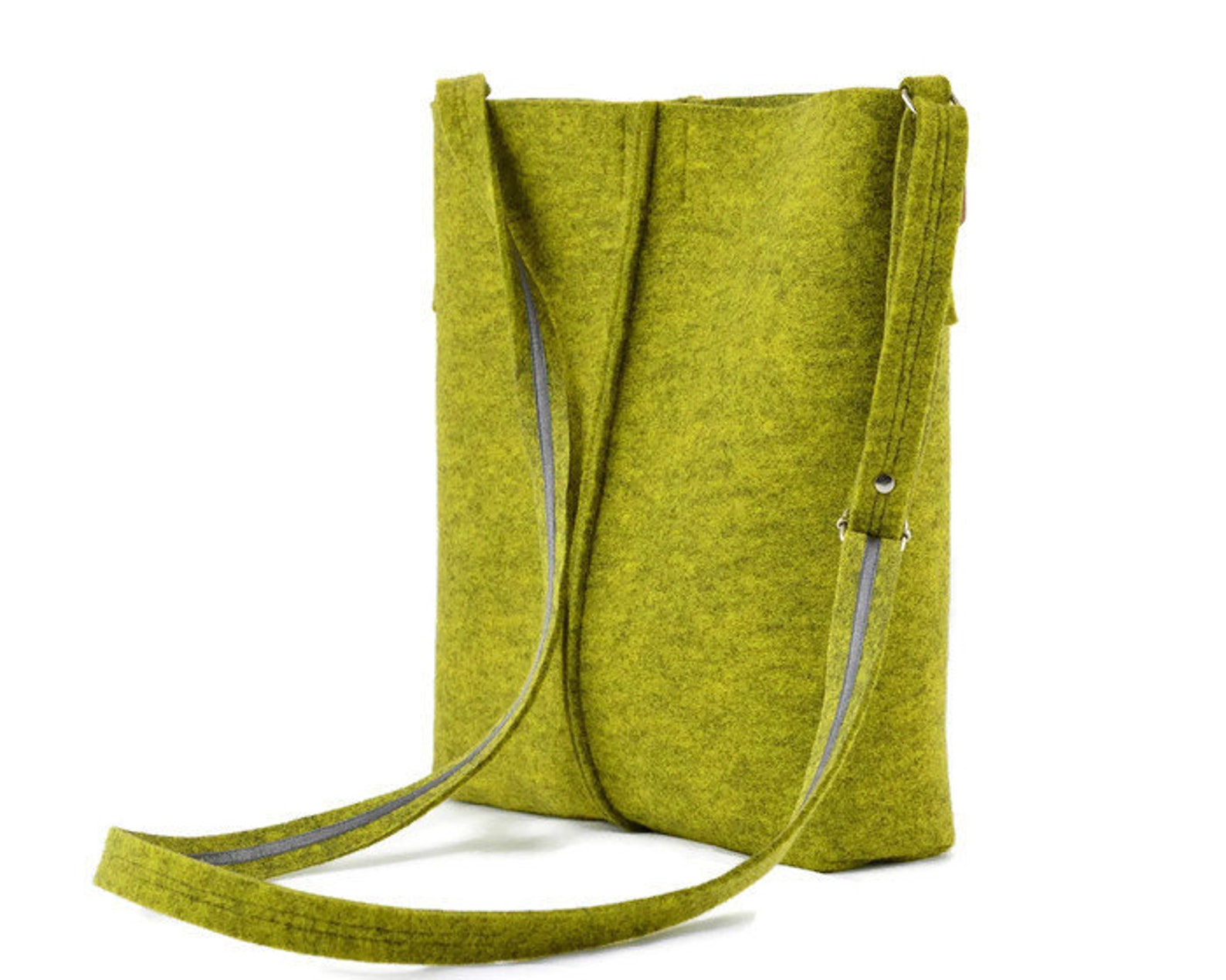 Crossbody Felt Purse Lime Green Bag Minimalist Handbag | Etsy