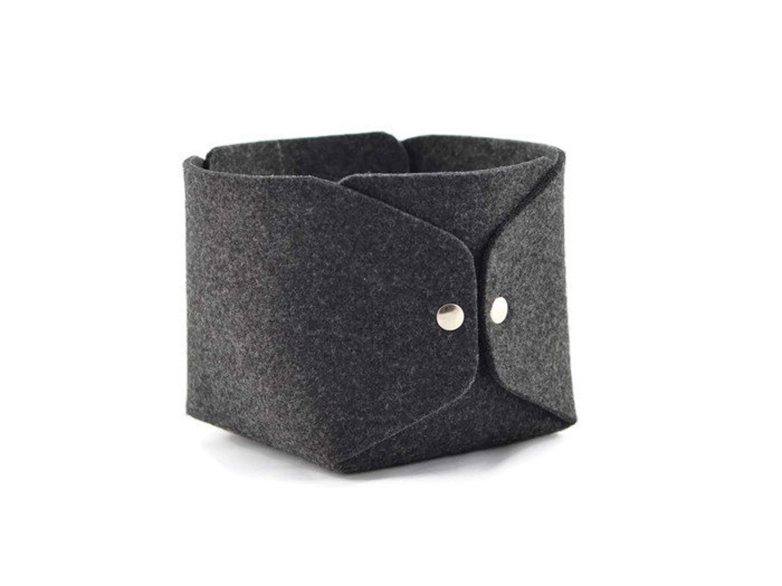 Nordic Style Felt Storage Box Small Charcoal Felt Basket | Etsy