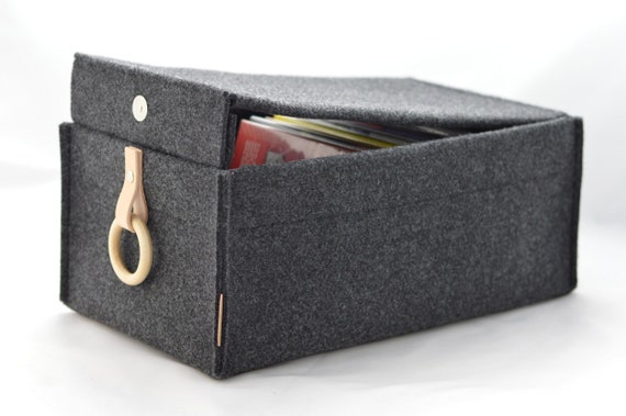 DVD Storage Box With Wooden and Leather Handle and a Flap - Etsy