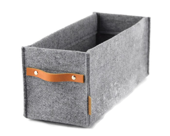 Boxes & Bins Home & Living Felt Box Black and White Storage Bin Scandi ...