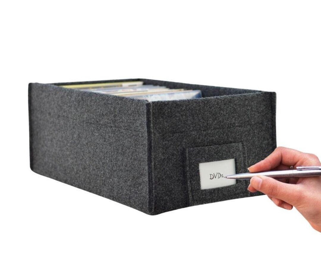 Basket for Dvds, Felt DVD Storage Box With Window for Labbeling, Ikea ...