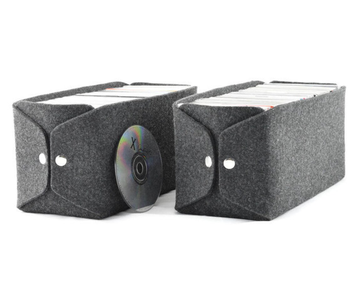 CD Storage Box Minimalist CD Box Felt Storage Box Felt CD - Etsy