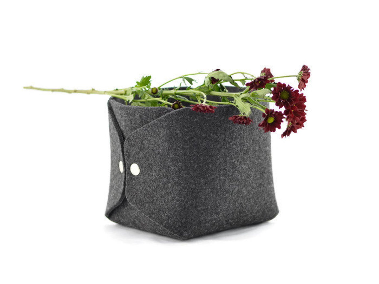 Nordic Style Felt Storage Box Small Charcoal Felt Basket | Etsy