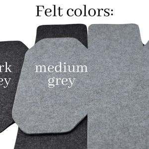 Storage Baskets Set of 3, Modern Style Low Gray Felt Boxes, Fruit Bowl ...