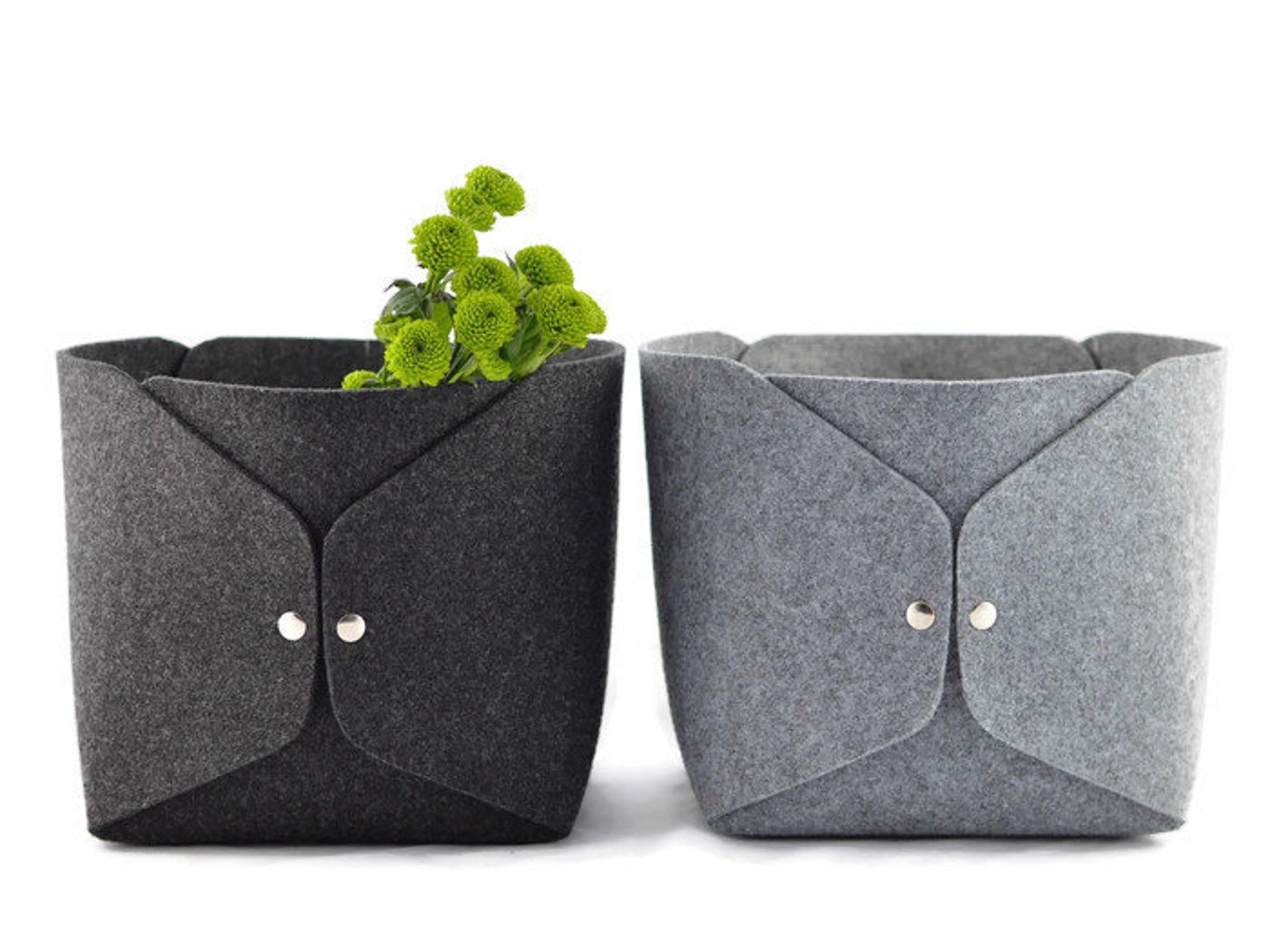 Felt basket storage box felt storage bin scandinavian | Etsy