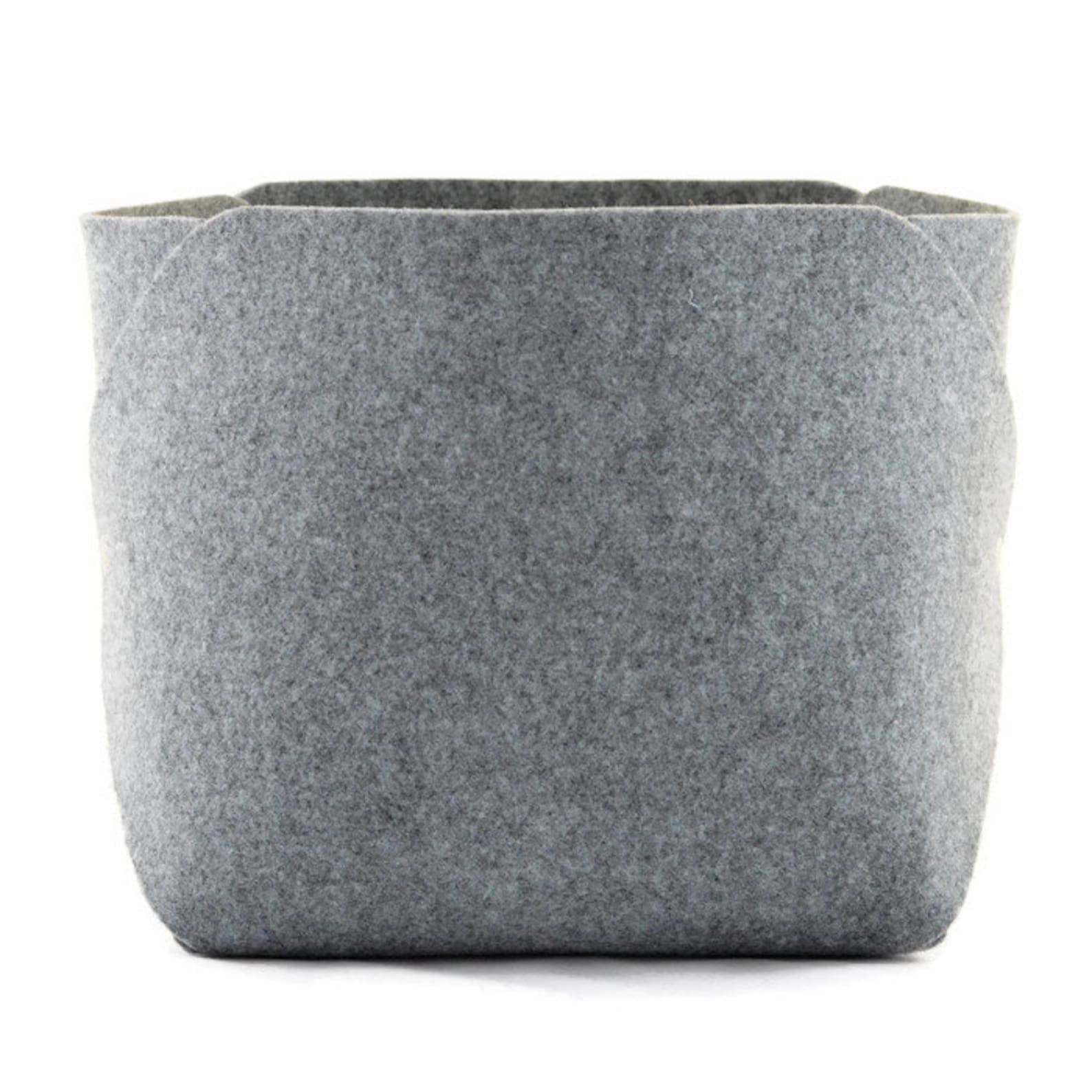 Toys Storage Basket, Fox Felt Box, Felt Bin, Storage Box, Grey With ...