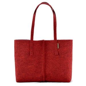 Red Felt Purse, Tote Bag, Felt Bag, Maroon Bag, Maroon Purse, Dark Red ...
