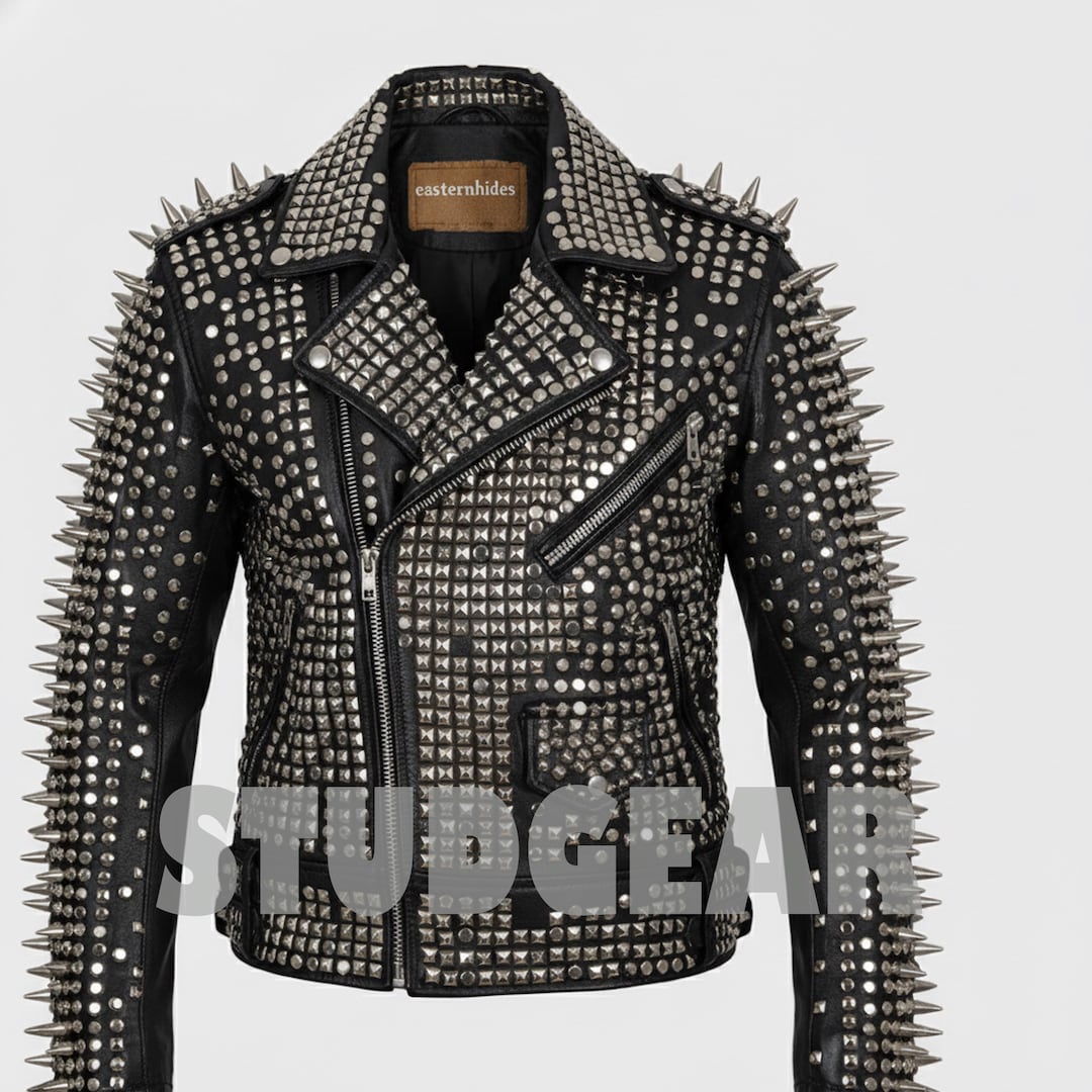 Studwork Ultimate Studded Spike Jacket in Black Leather With Silver ...