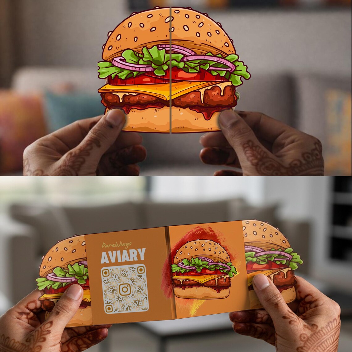 Custom 3D Pop-up Business Card With QR Code (printable PDF in 24 Hours ...