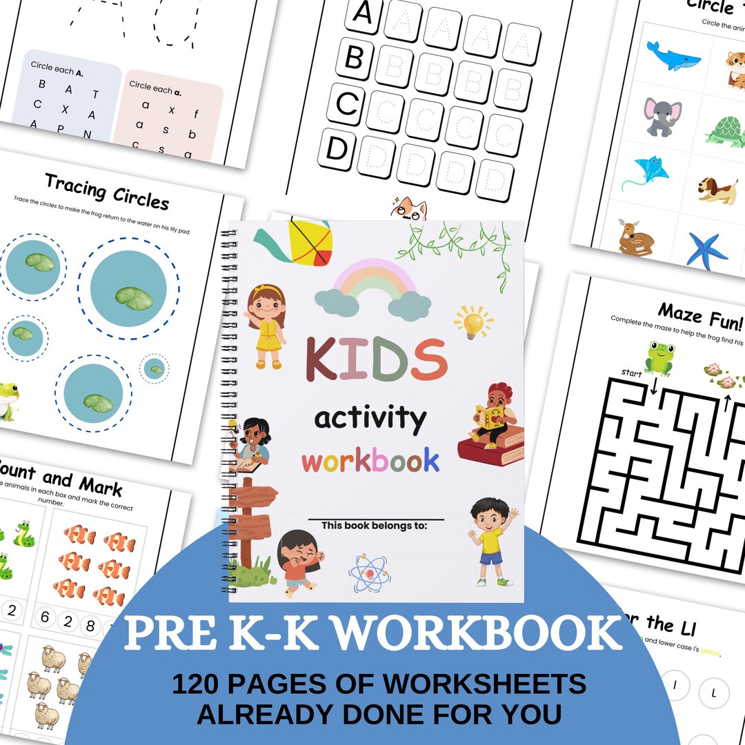 Kids Workbook Alphabet Writing Practice, Tracing, Matching + More for ...