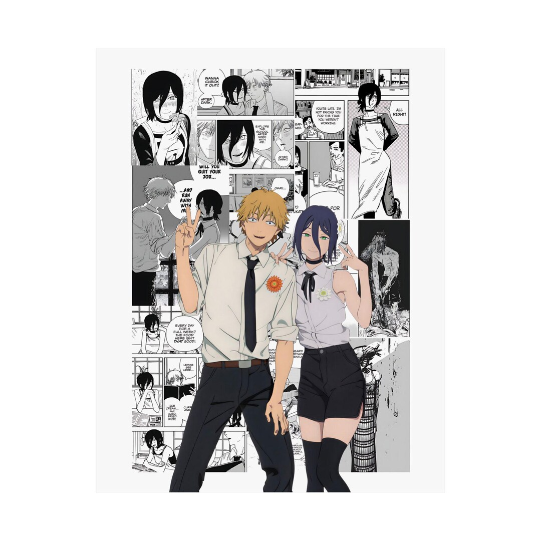 PRINTED POSTER Chainsaw Man Reze Arc, Denji Manga Panels Poster: Anime ...