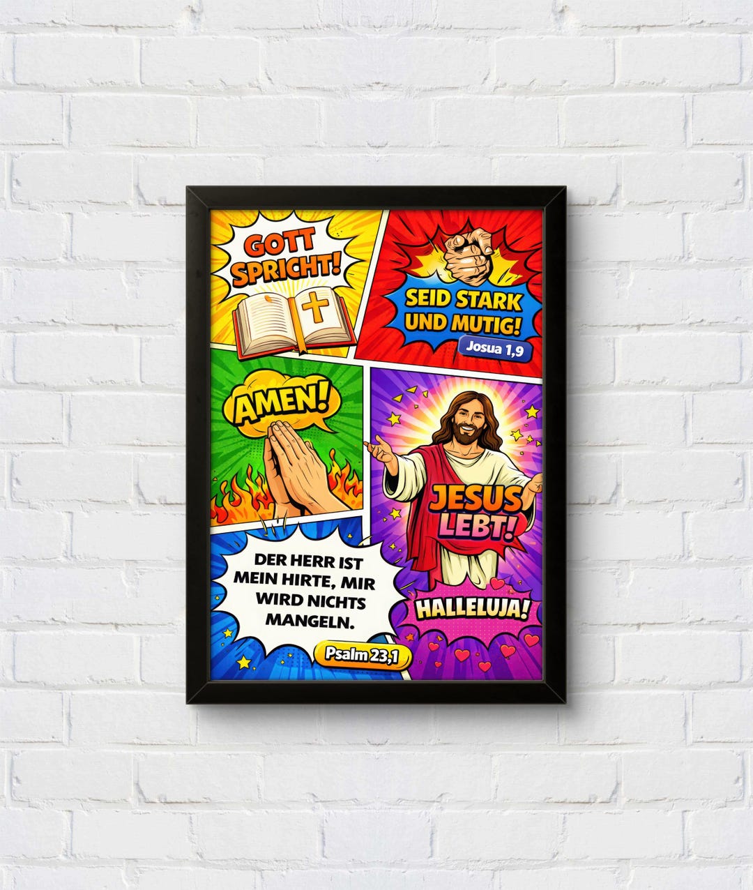 Christian Pop Art Comic Style Poster Picture Art Print Faith Bible God ...