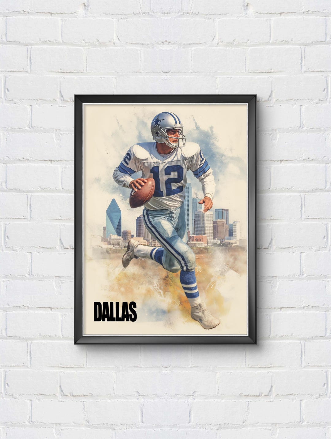 Dallas 1970s 1980s Classic Vintage Poster Wall Art Football Legend ...