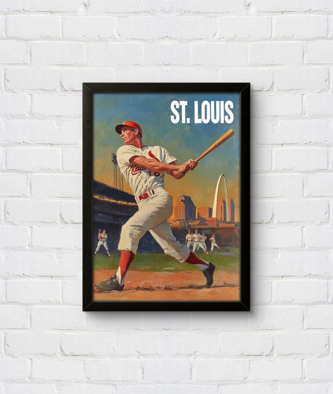 St. Louis 1960s 1970s Classic Vintage Poster Wall Art Baseball Legend ...