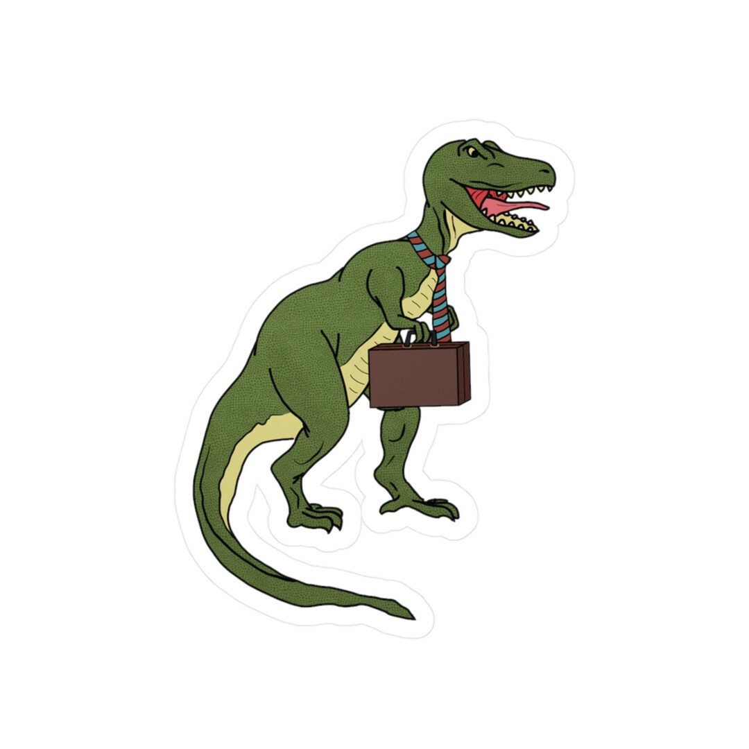 Office Worker T-rex Sticker: Hand-drawn Dinosaur Vinyl Decal - Etsy