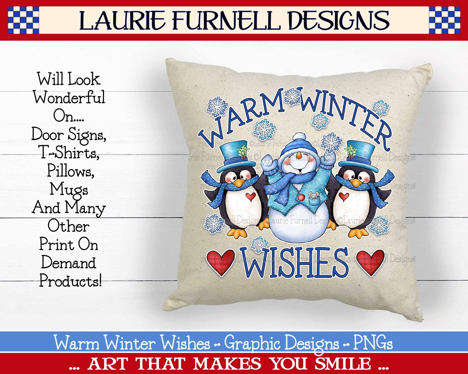 Snowman Penguin Clip Art Warm Winter Wishes PNG Snowman Art | Etsy