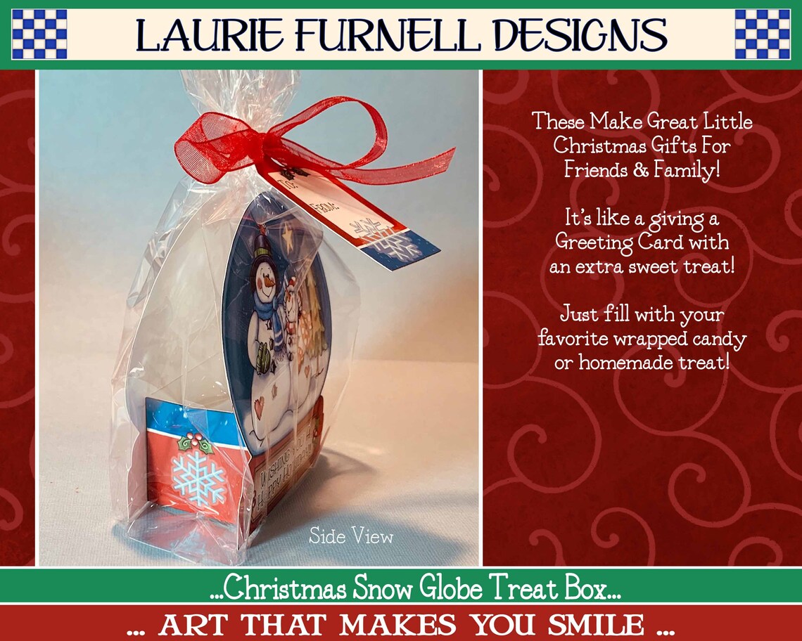 Christmas Snow Globe Treat Box, Holiday Candy Box Printable, Christmas ...