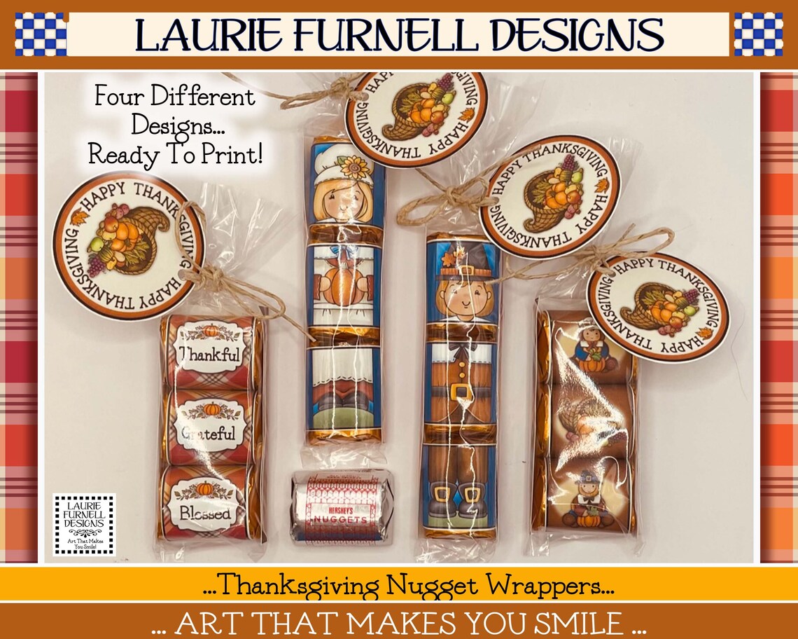 Thanksgiving Nugget Wrappers Thanksgiving Party Favors - Etsy