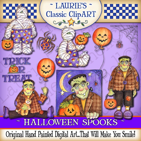 Halloween Clip Art Bulletin Board Decor Halloween Card Art - Etsy