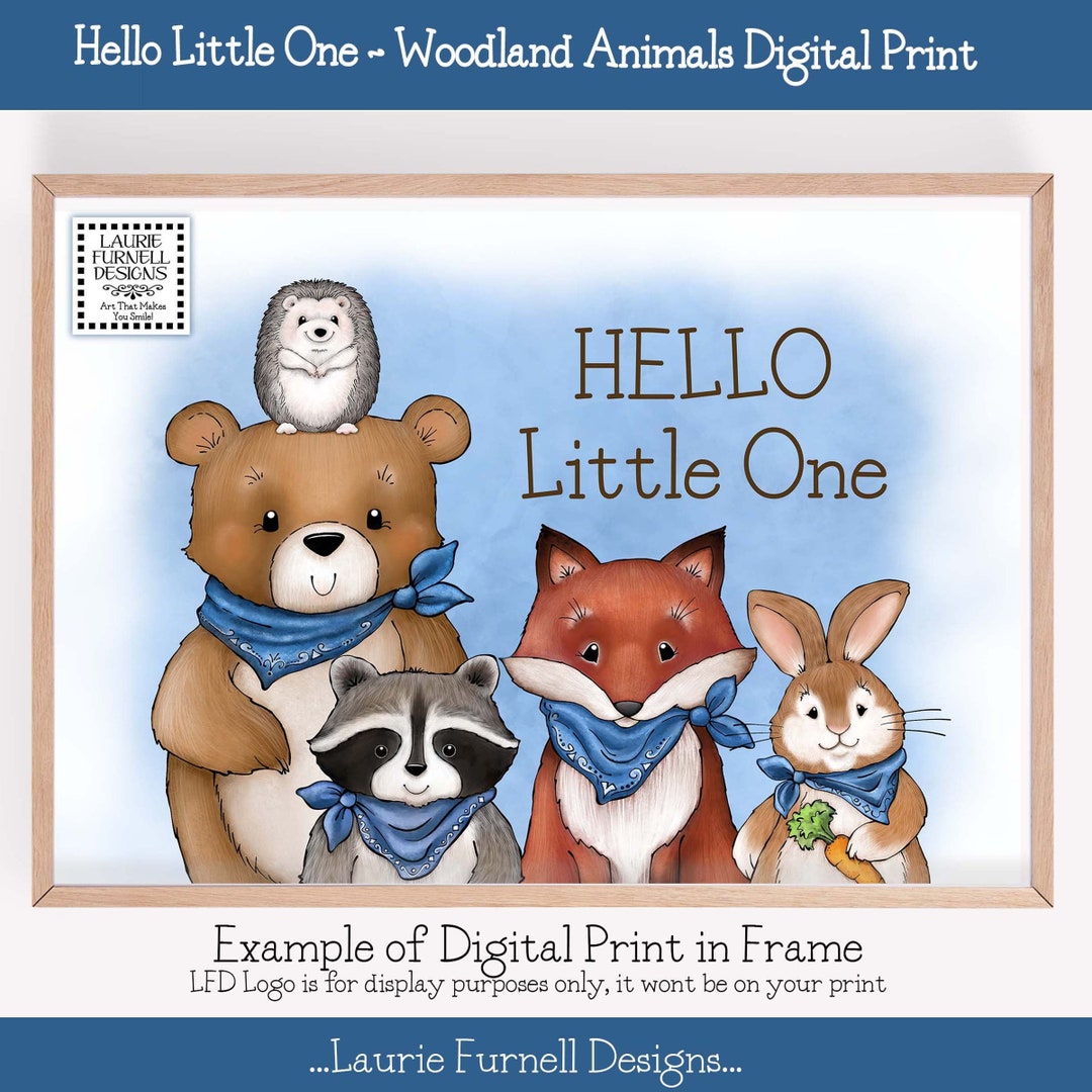 Woodland Animals Digital Print, Children's Nursery Art, Forest Animal ...