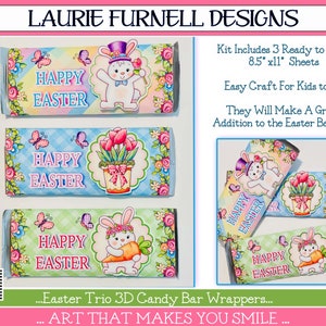 Easter Candy Bar Wrappers, Spring Candy Bar Wrappers, Bright Spring ...