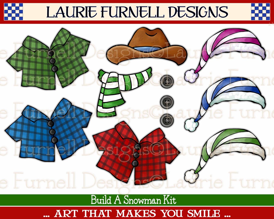 Build A Snowman Clip Art Make A Snowman Digital Kit Snowman | Etsy