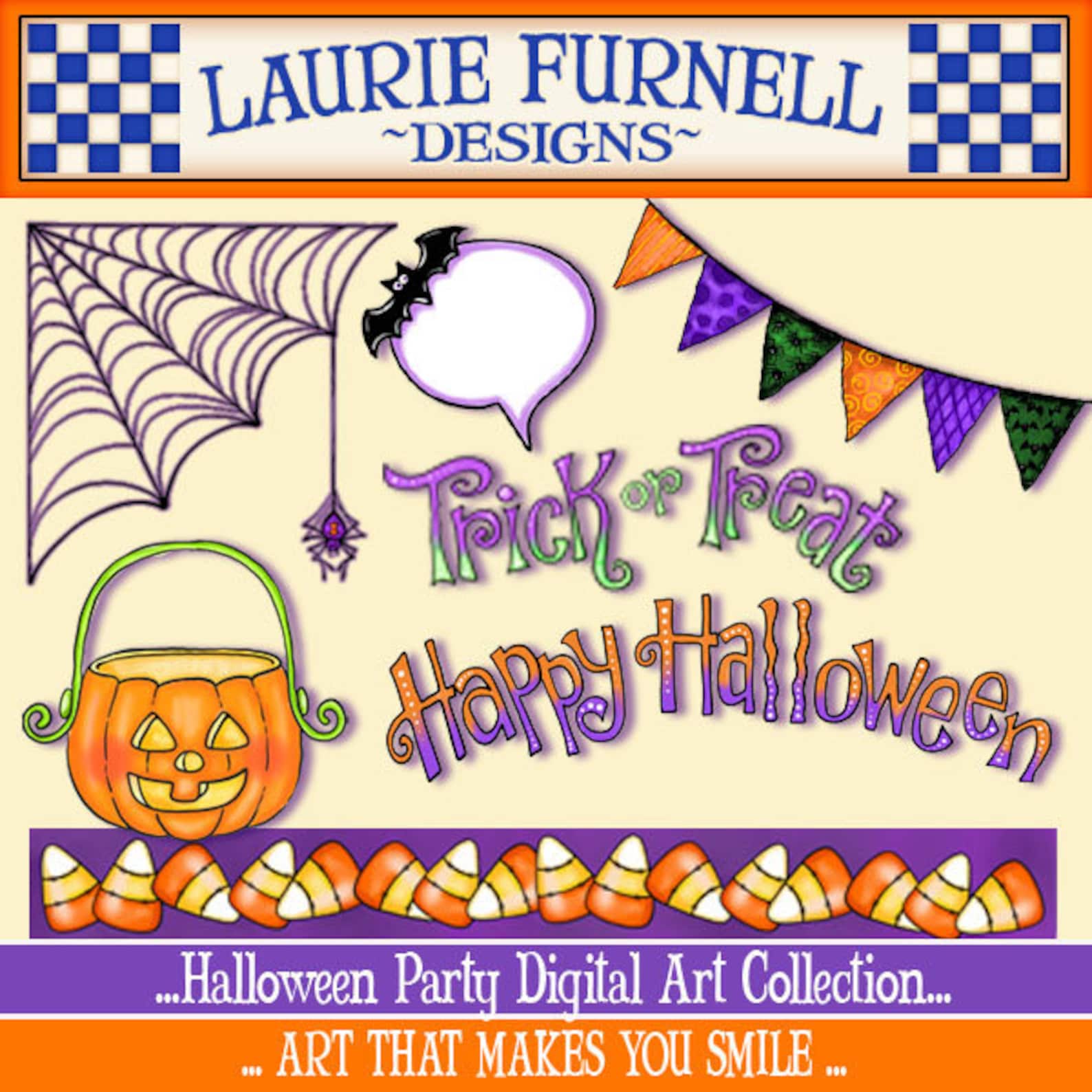 Halloween Clip Art, Halloween Digital Art, Halloween Printables, Laurie ...