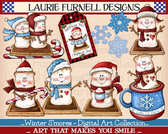 S'mores Clip Art Winter S'mores Graphics Smore PNG - Etsy