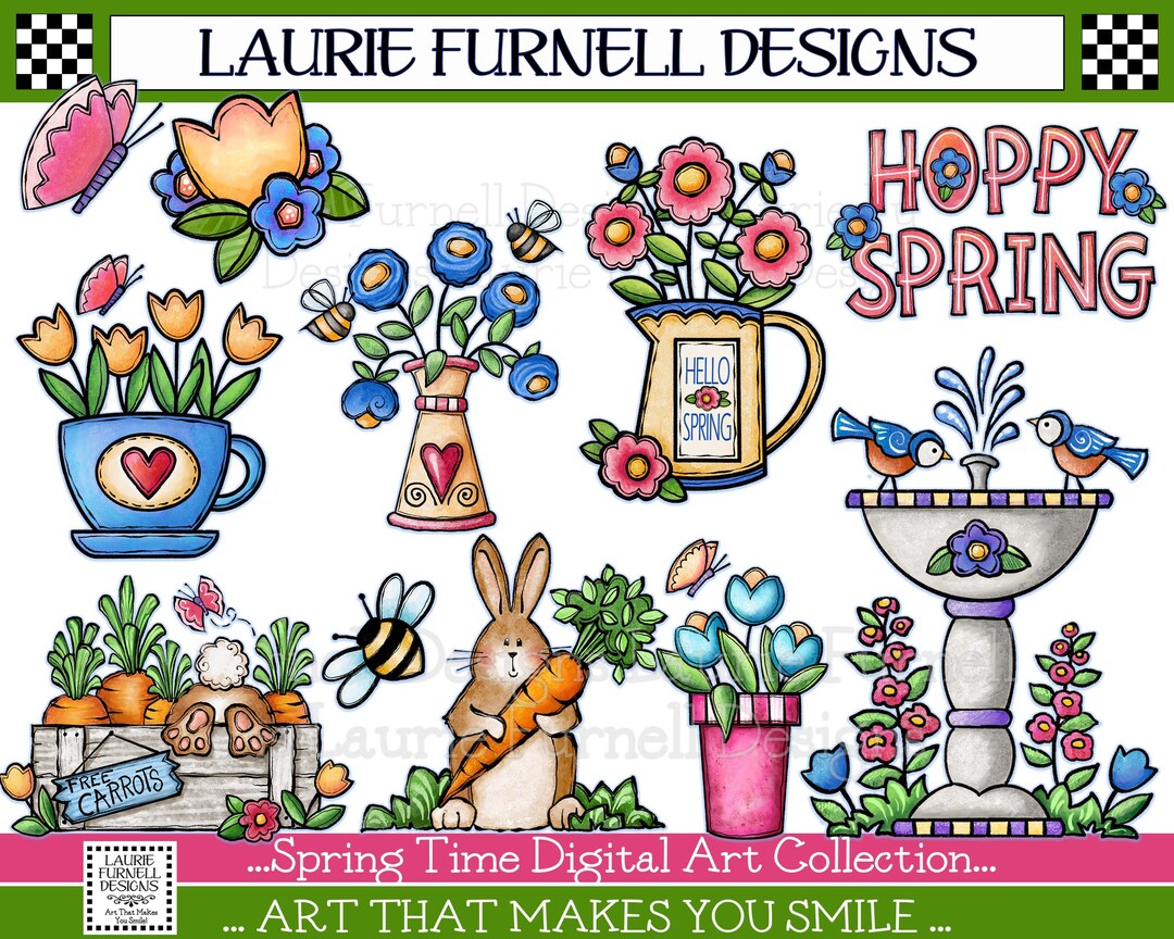 Springtime Clip Art, Easter Clip Art, Spring Digital Art. Spring Pngs ...