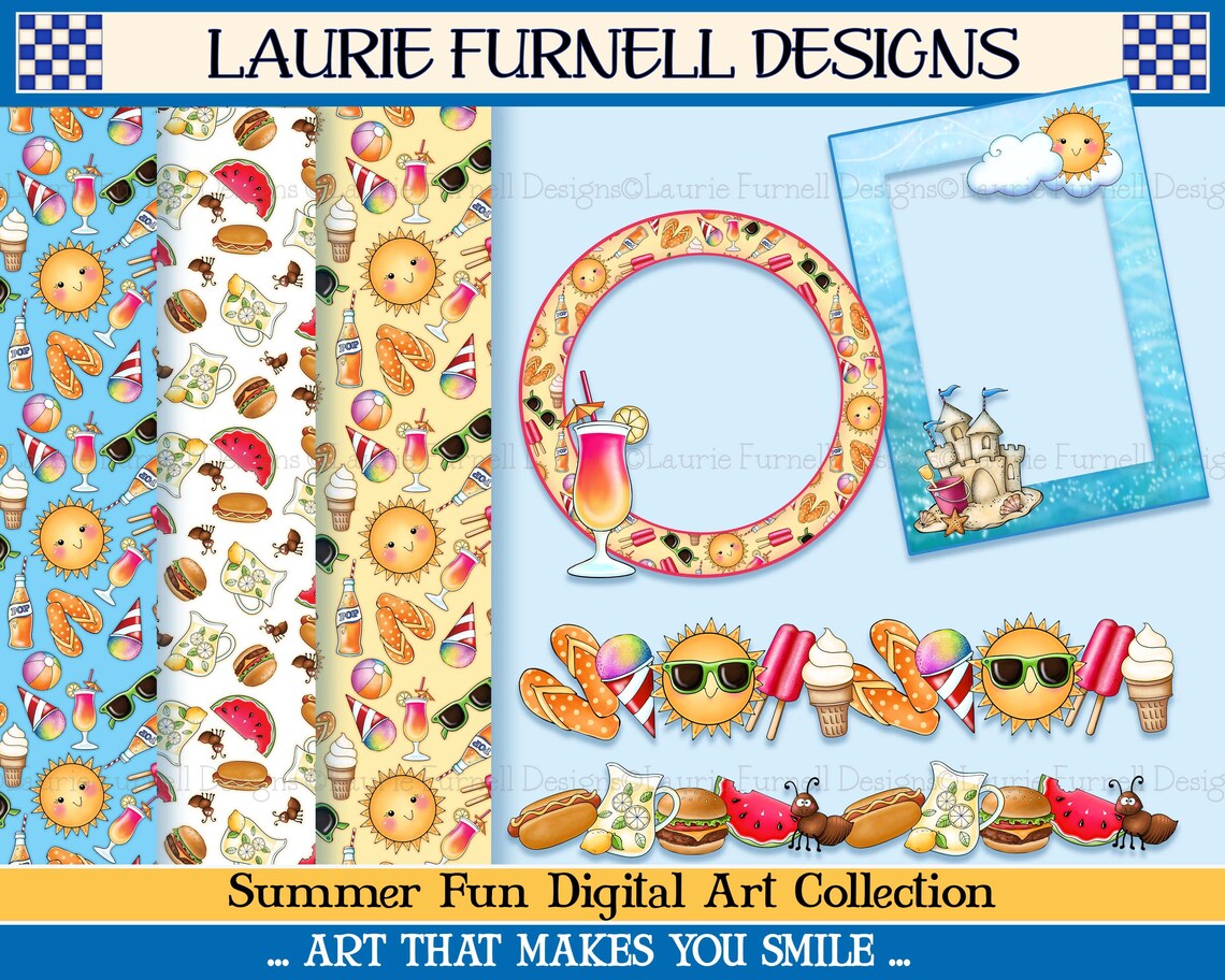 Summer Clip Art/ Summer Fun Clip Art/ Beach Clip Art/ BBQ Clip - Etsy