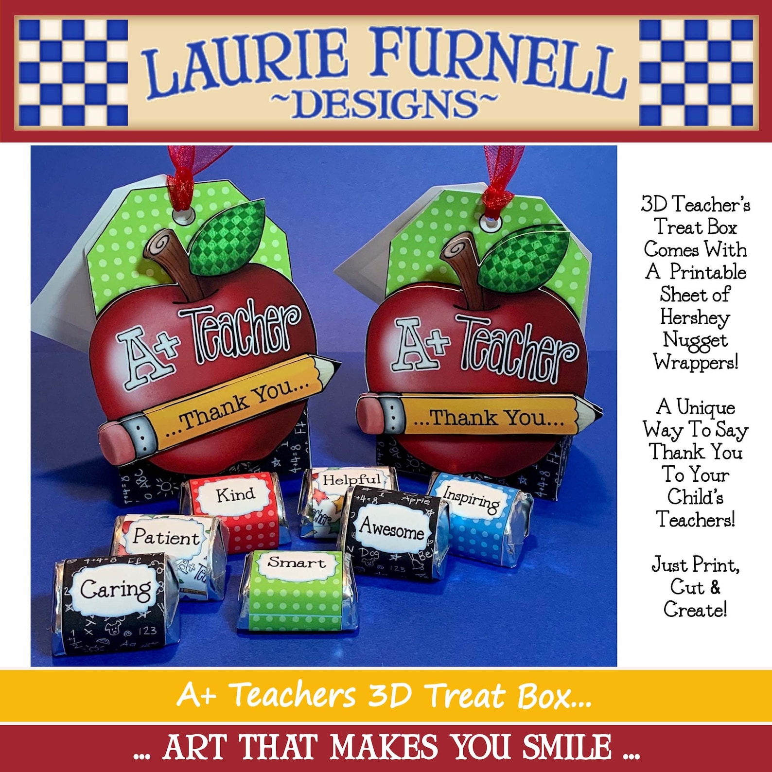 Teacher Thank You Treat Box Printable/ School Treat Box/ - Etsy