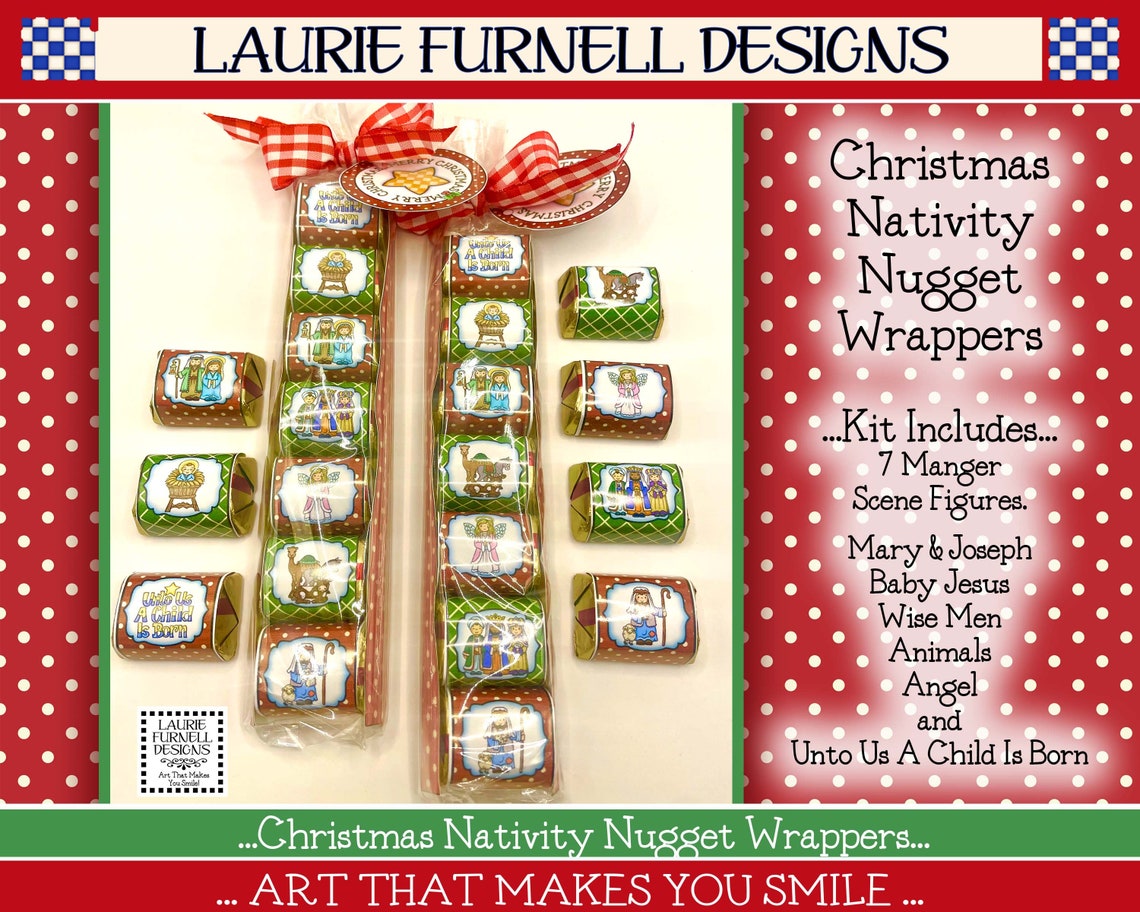 Christmas Nativity Nugget Wrapper, Christmas Nugget Wrappers, Christmas ...