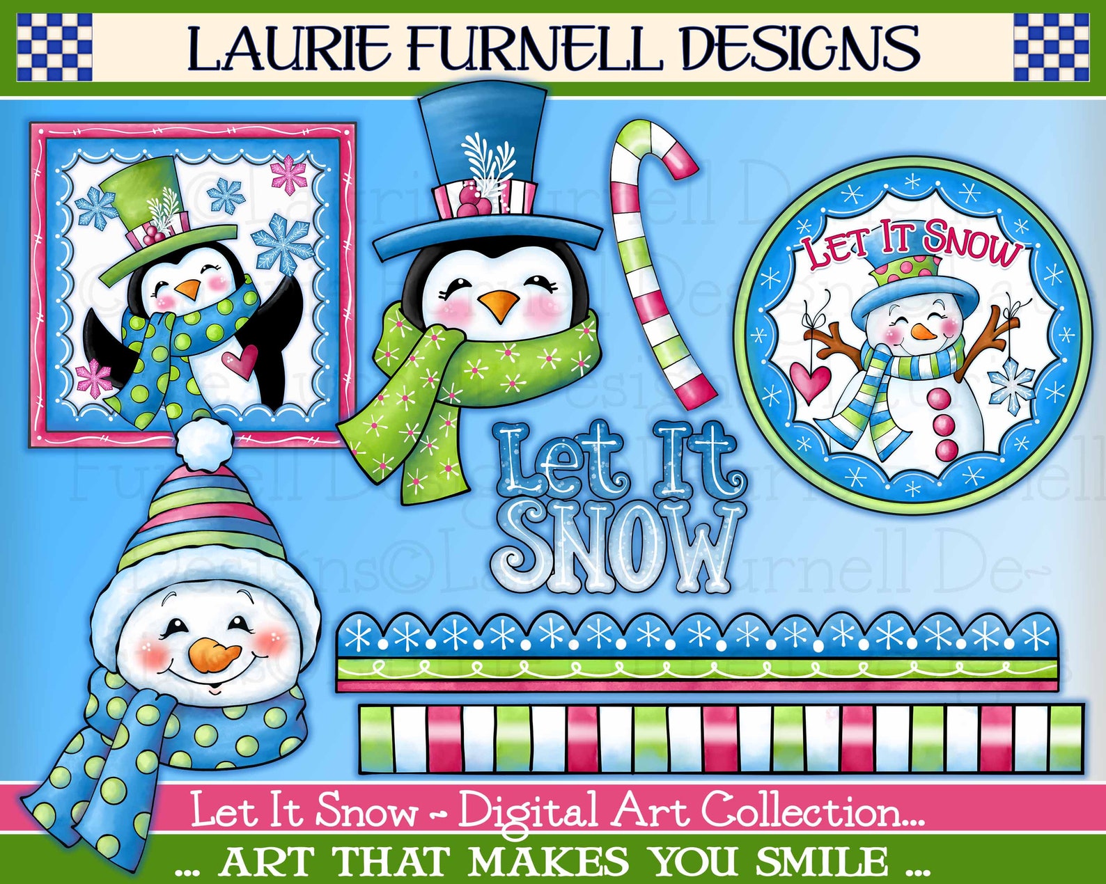 Christmas Clip Art Penguin Clip Art Snowman Clip Art | Etsy