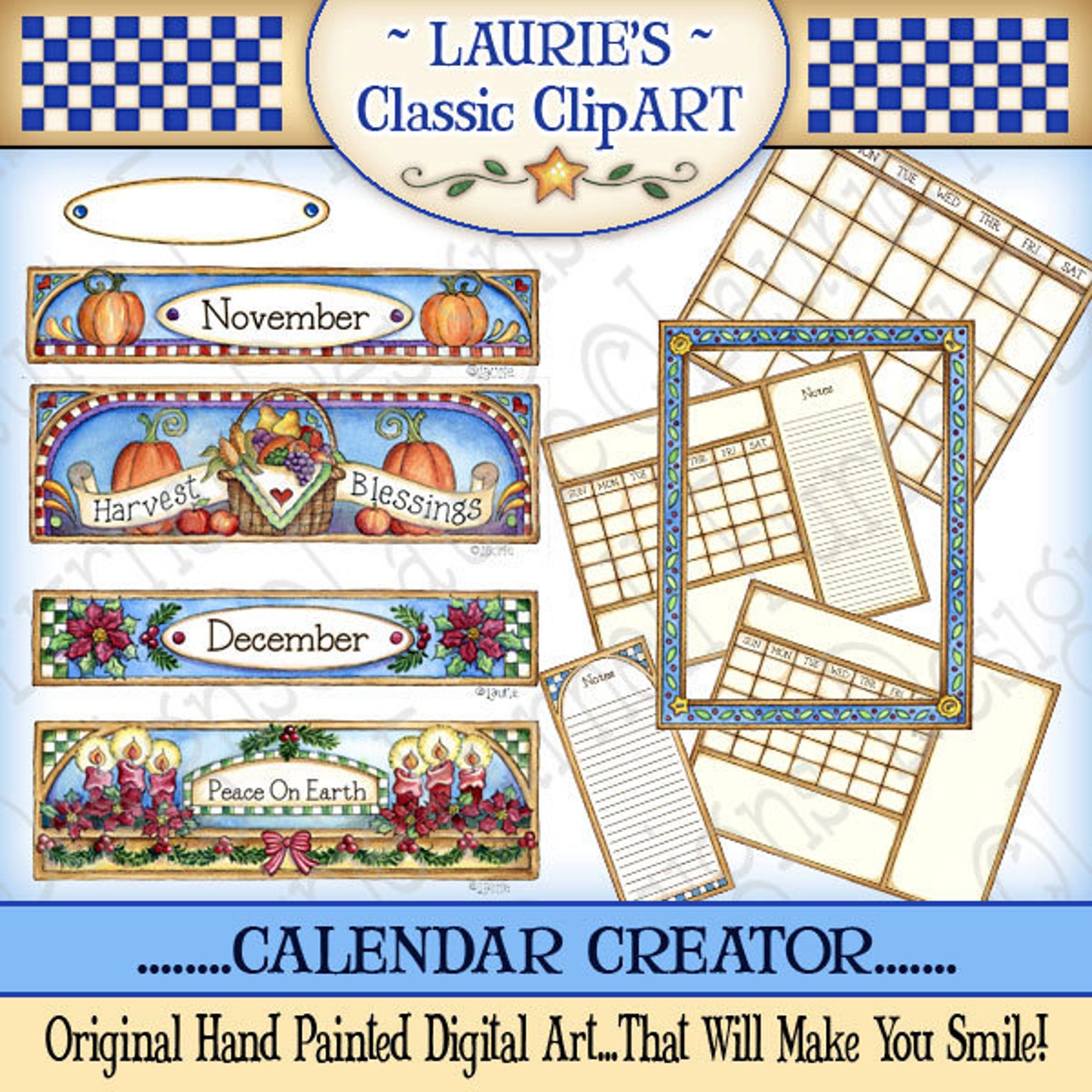Calendar Creator, DIY Calendar, Seasons Clipart, Calendar Printable ...