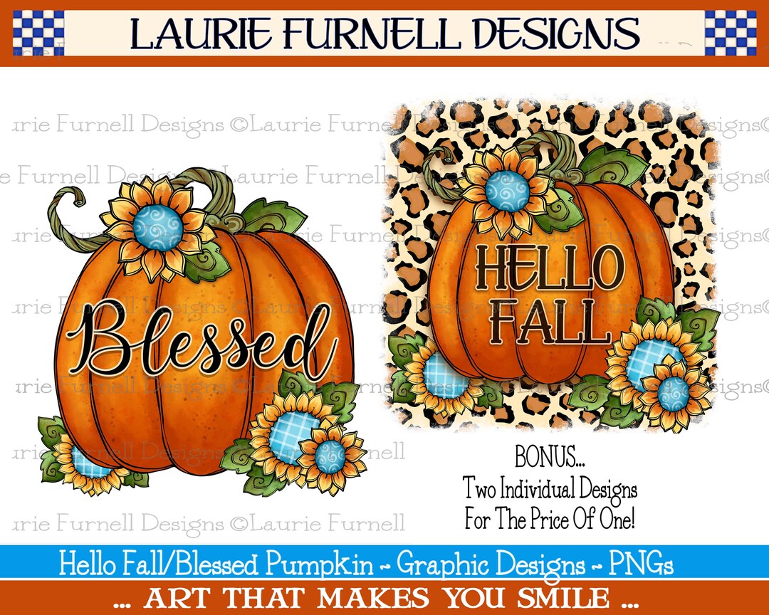 Hello Fall Pumpkin PNG, Leopard Pumpkin PNG, Fall Clip Art, Blessed ...