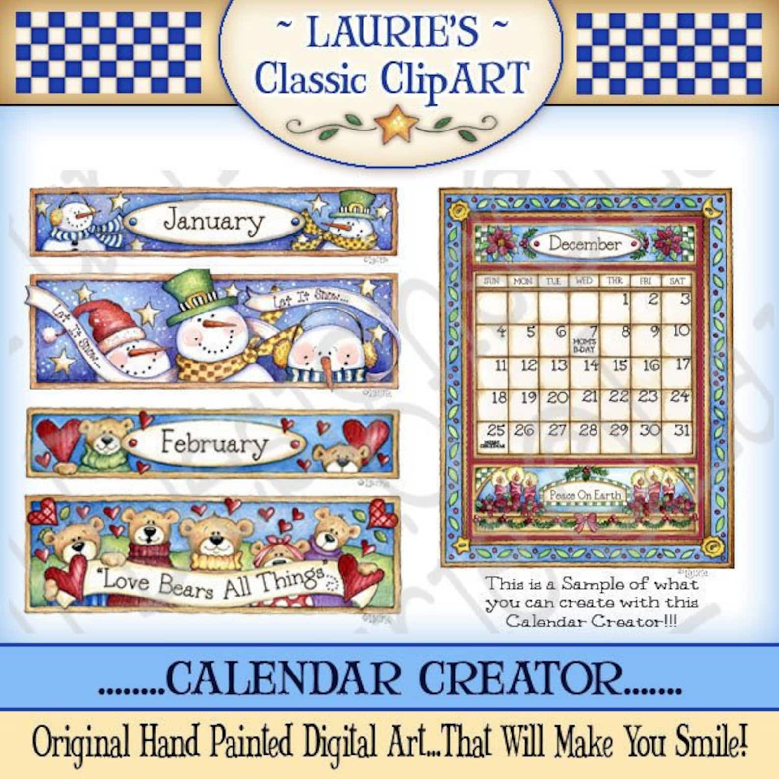 Calendar Creator, DIY Calendar, Seasons Clipart, Calendar Printable ...