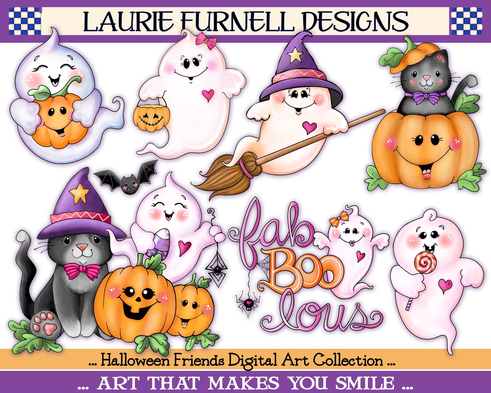 Halloween Clip Art, Cute Ghost Clip Art, Laurie Furnell, Halloween Pngs ...