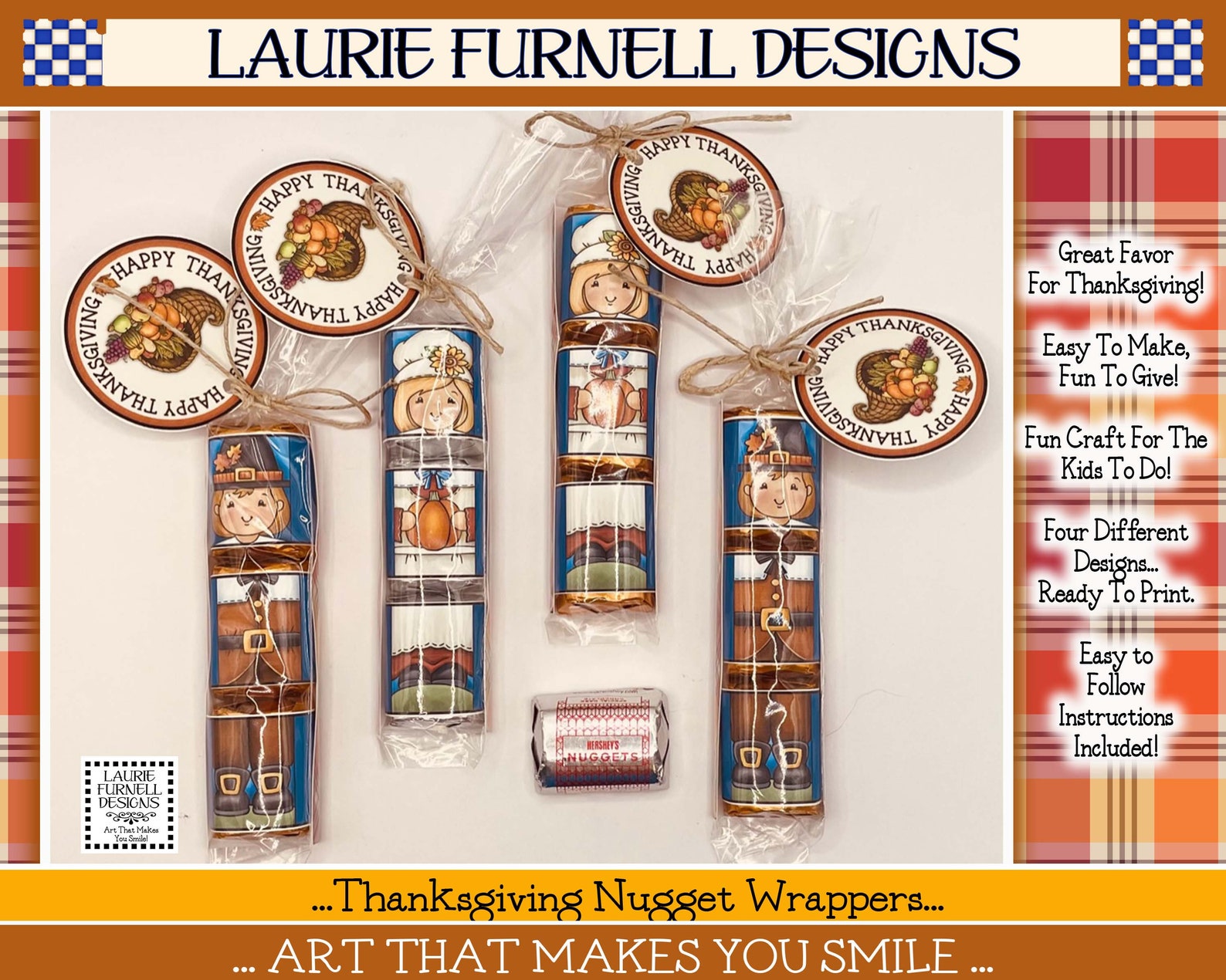 Thanksgiving Nugget Wrappers Thanksgiving Party Favors - Etsy