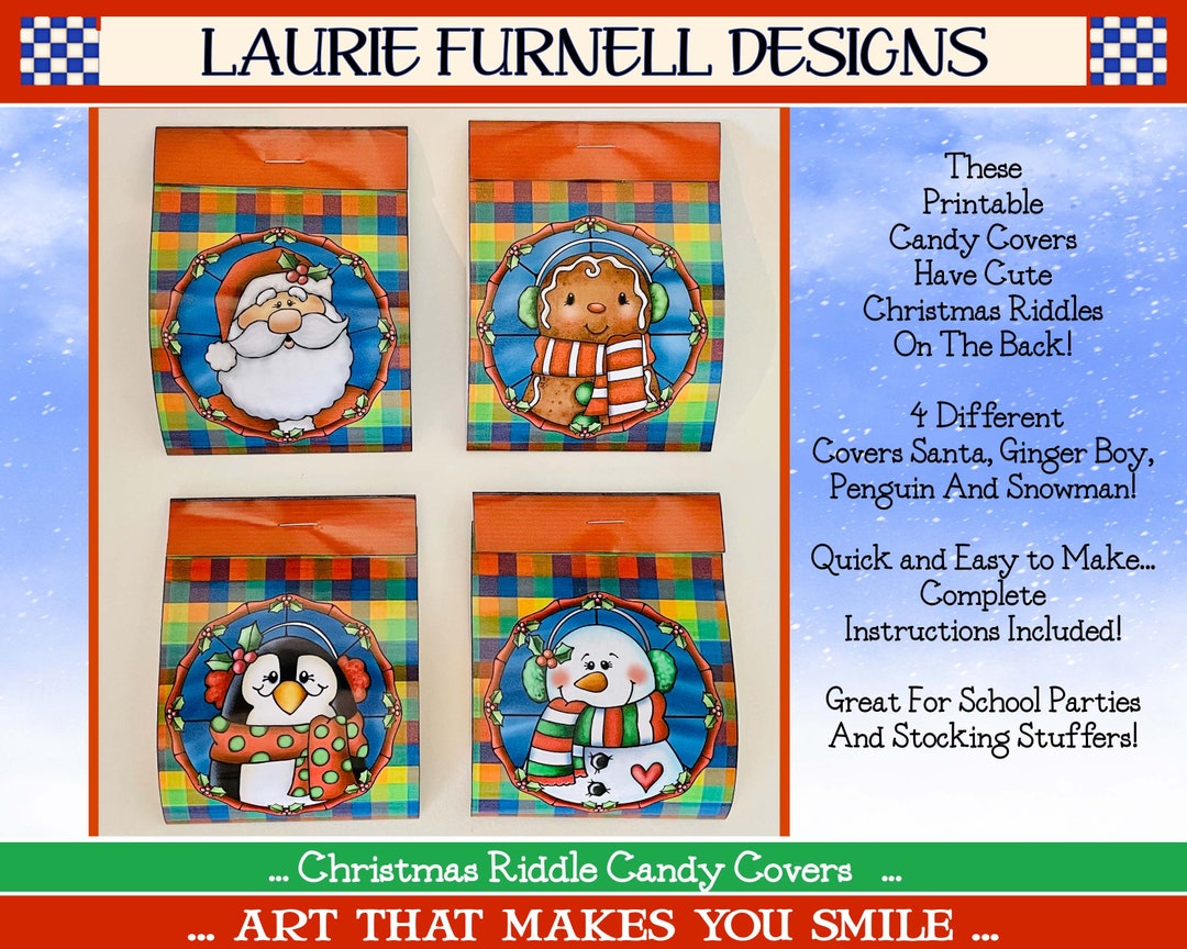 Christmas Candy Wrapper, Christmas Candy Cover, Christmas Party Favor ...